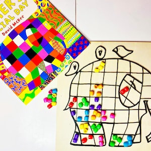 Elmer Elephant Craft: Montessori Color Matching Puzzle, Book Week ...