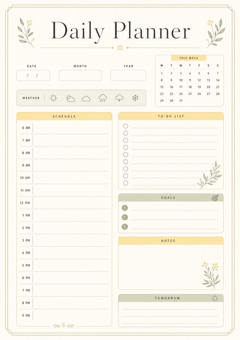Minimalist A4 Planner Bundle | Daily, Weekly, Monthly Productivity ...