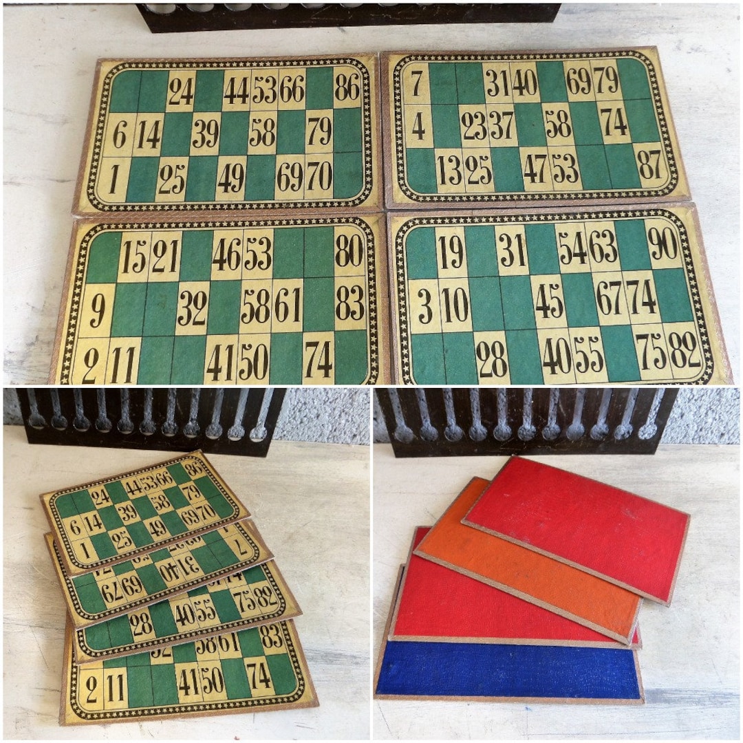 Vintage Set of 4 French LOTO Bingo Cardboards - Etsy