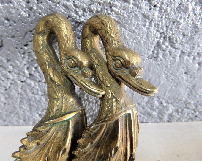 Antique Massive Swan Neck French Bronze Cabinet Corne Pediment Mounts ...