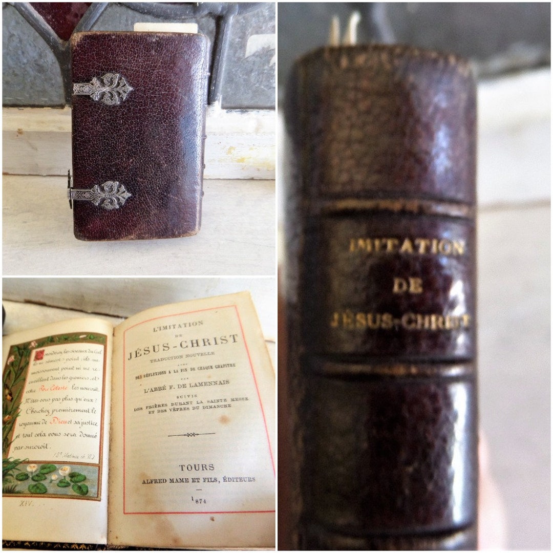 French Antique Leather Bound Missal With With Decorative Silver ...
