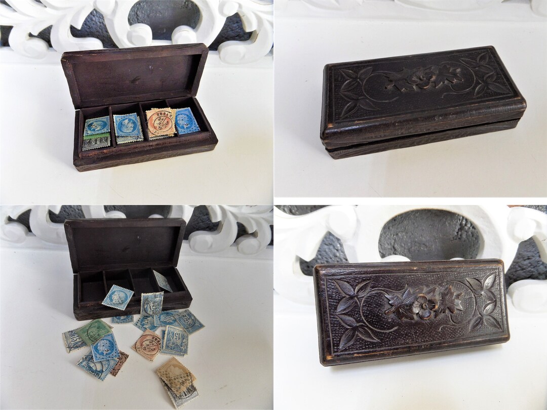 French Antique Wooden Stamps Box 1920s. - Etsy