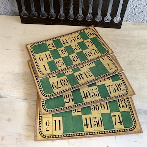 Vintage Set of 4 French LOTO Bingo Cardboards - Etsy