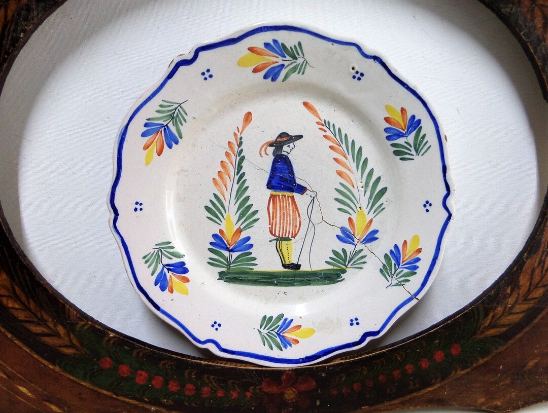 A Flea Market Find Antique French Quimper Faience Plate 1920s - Etsy