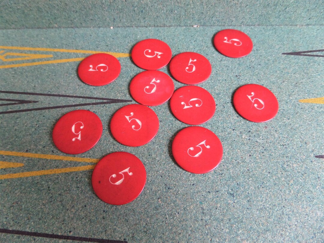 Vintage Set of 11 Multicoloured Bone Tokens Chips /poker/casino/bingo ...