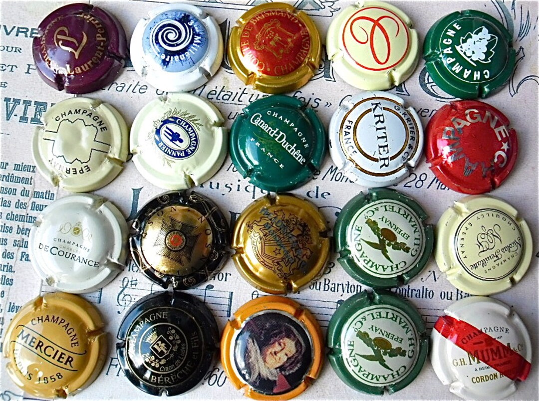French Champagne Cap Instant Collection of 20 French Champagne Caps or ...
