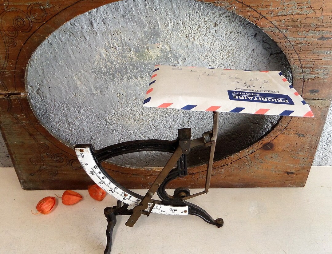 Antique Large Cast Iron With Enamel Graduated Scale Letter Weighing - Etsy