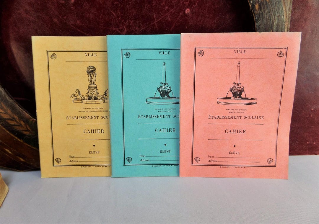 French Vintage School Calligraphy Notebook 1950s. Set of 3. - Etsy