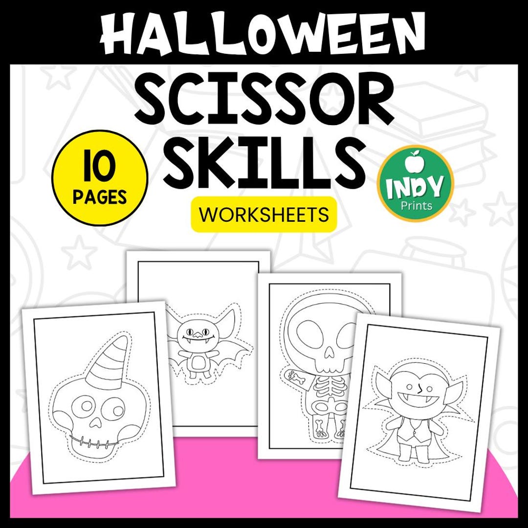 Halloween Cutting Practice Worksheets | Scissor Skills Activity Pages ...