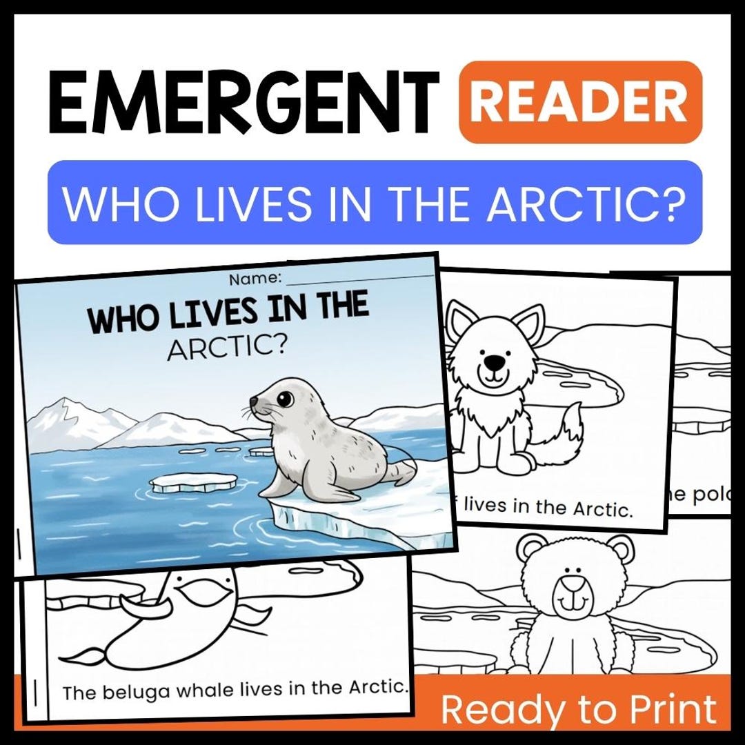 Arctic Animals Emergent Reader | Winter Mini Book (PDF Download) - Etsy