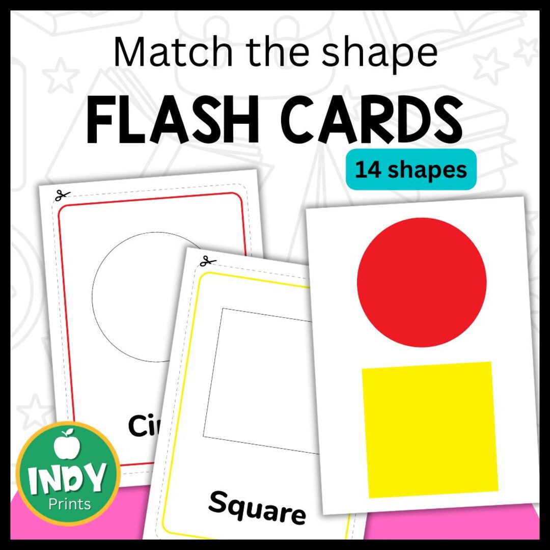 Shape Matching Flash Cards, Printable Shape Learning Game for Kids ...