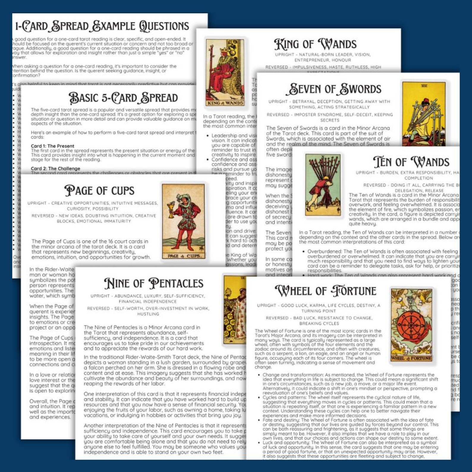 Printable Tarot Guidebook – 120-page PDF | Learn Tarot, Card Meanings ...