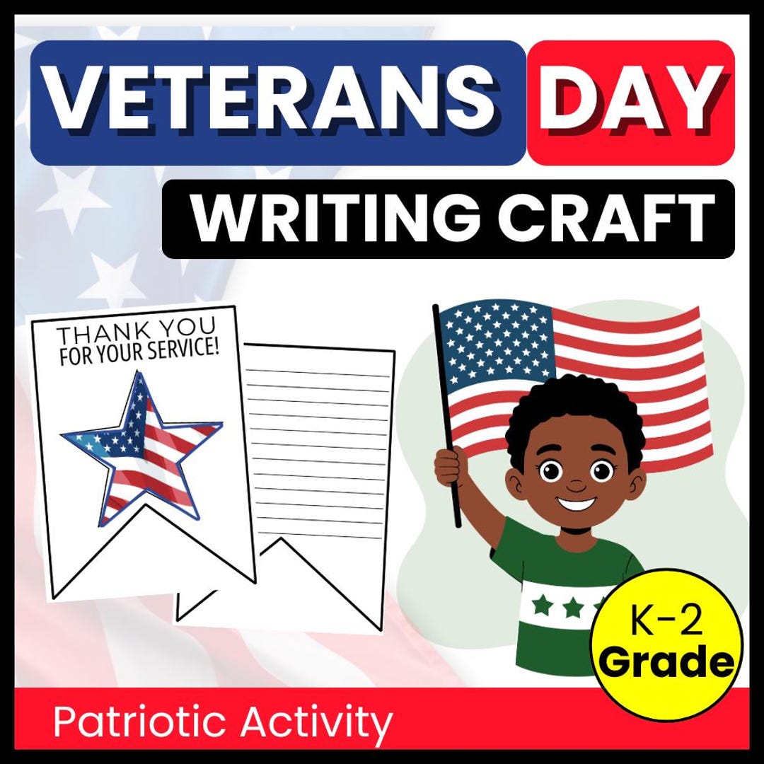 Veterans Day Writing Craft | Patriotic Classroom Activity | Writing ...