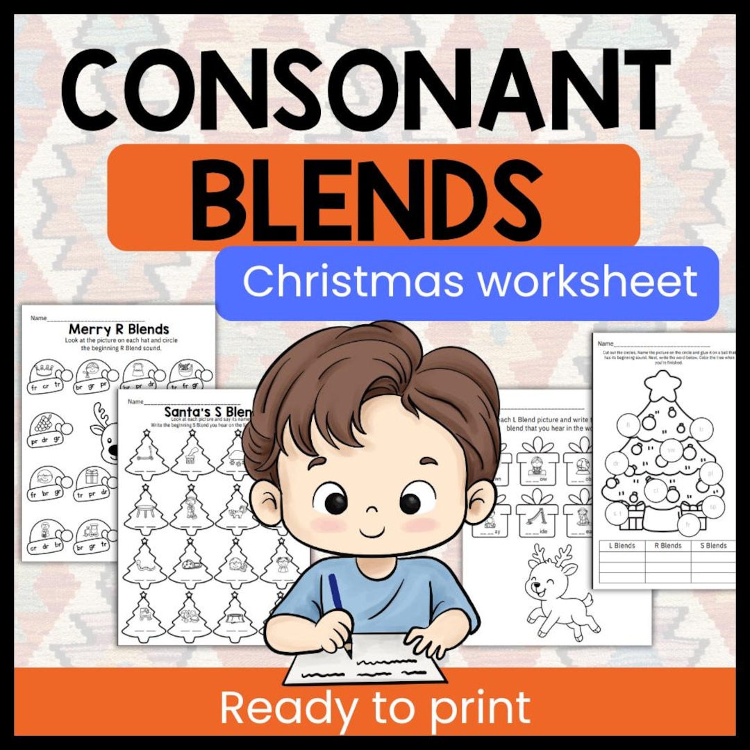 Consonant Blends Worksheet | Phonics & Writing Activity (PDF) - Etsy
