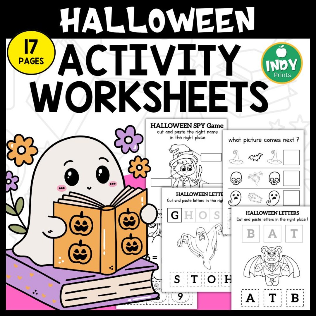 Halloween Activity Worksheets: Math & Literacy (17 Pages) (printable ...