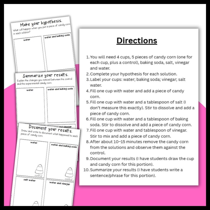 Candy Corn Science Experiment: Halloween STEM Activity (PDF) - Etsy