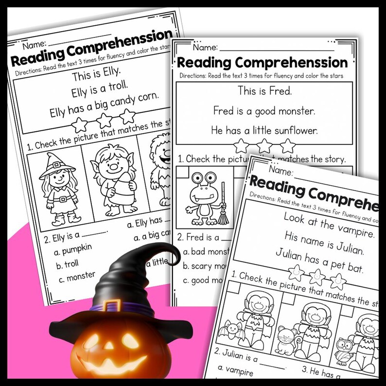 Halloween Reading Passages for Grade 1–2 | Comprehension Worksheets ...