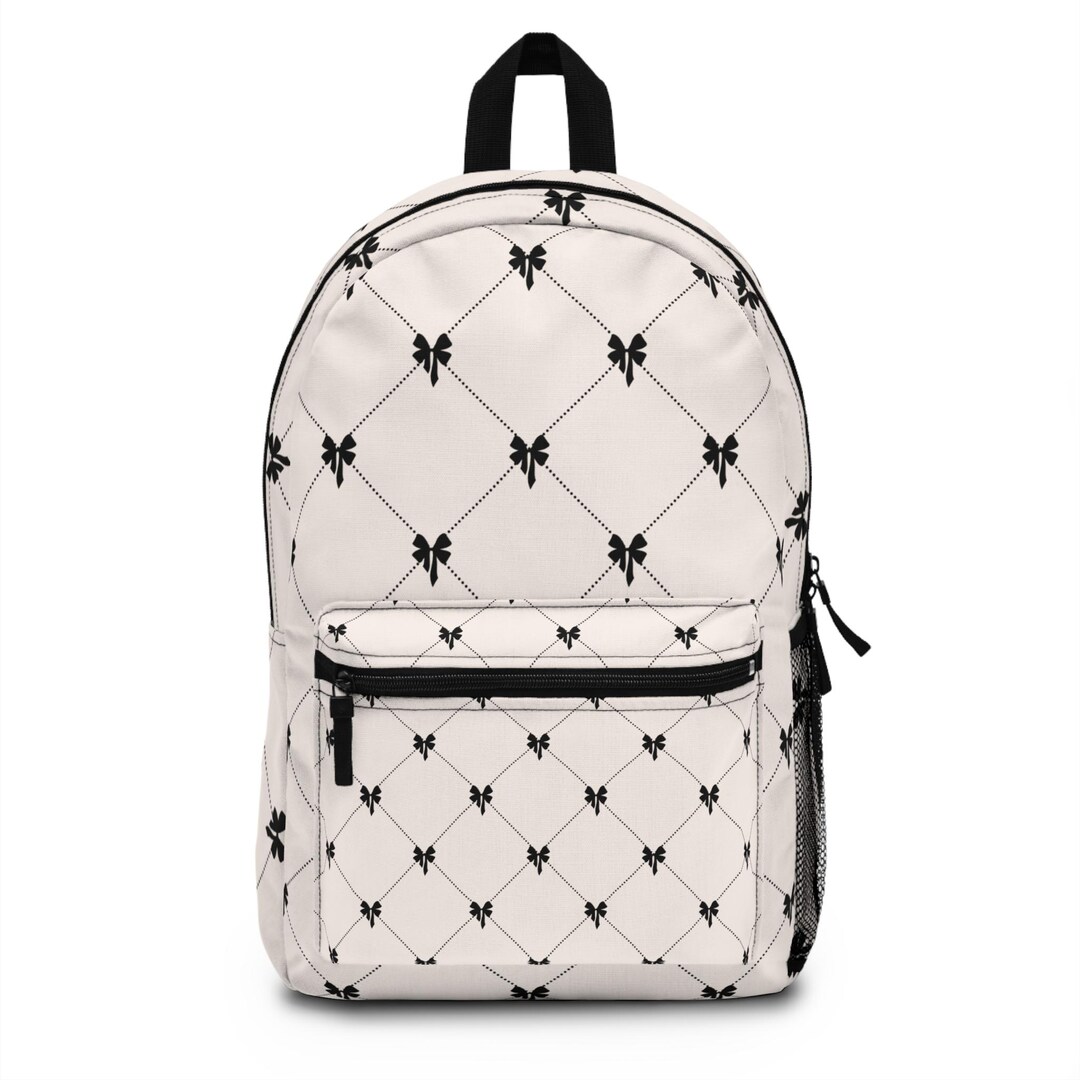 Bow Backpack, School Bag, Stylish Black Unique Rucksack, College ...