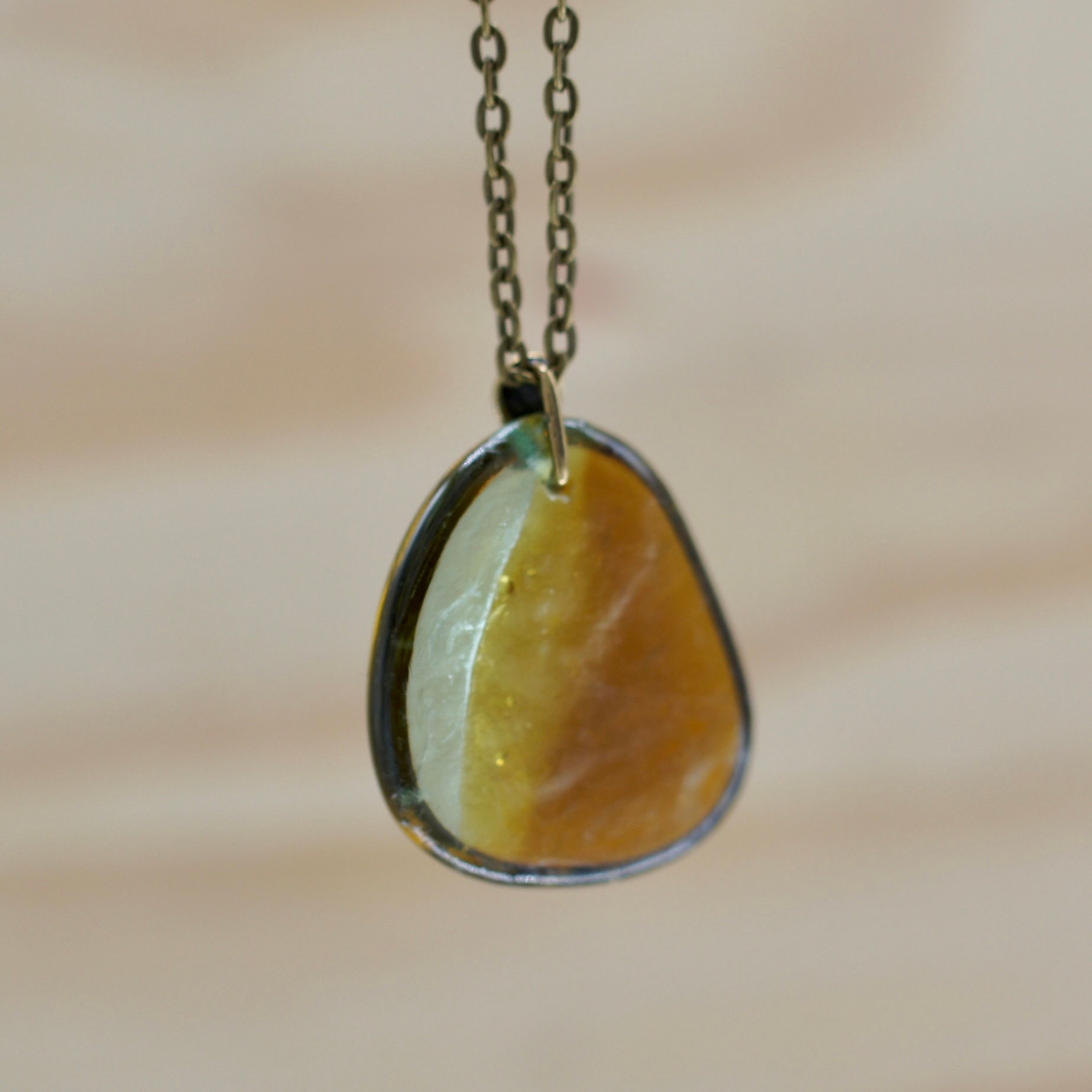 1942 Don Julio Tequila Glass Necklace Brass Leaf Nature Inspired ...