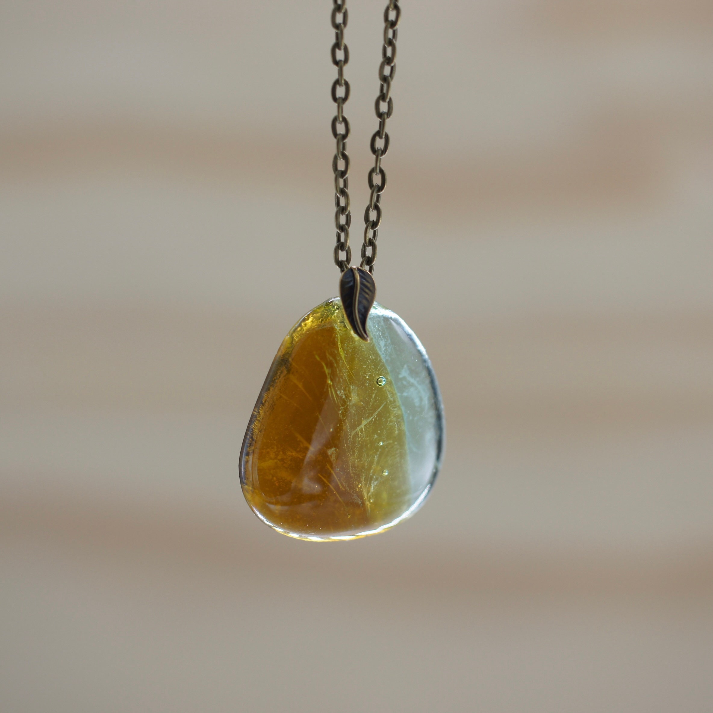 1942 Don Julio Tequila Glass Necklace Brass Leaf Nature Inspired ...