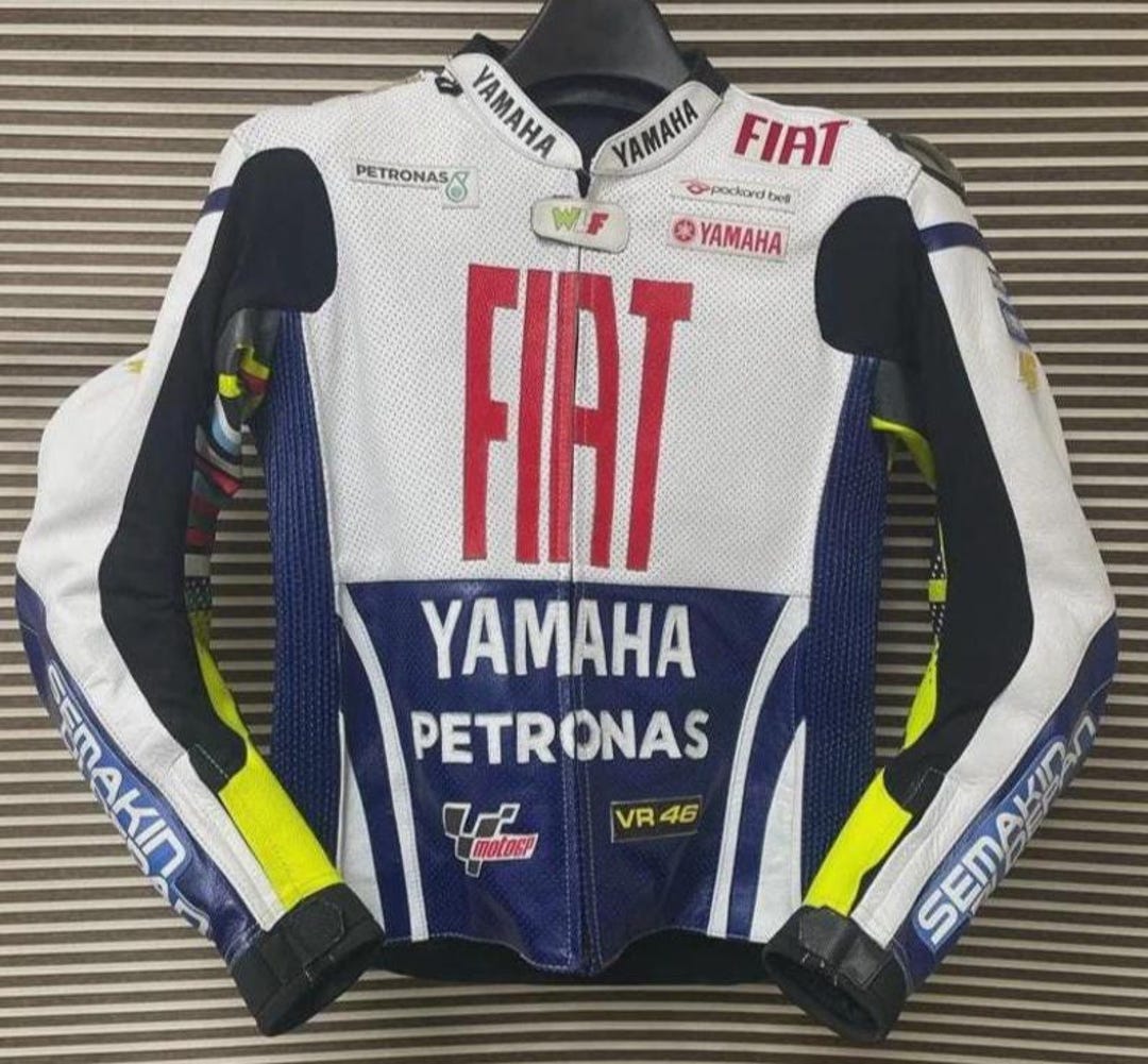 Yamaha Fiat Racing Leather Motorcycle Jacket: Cowhide, CE Approved ...