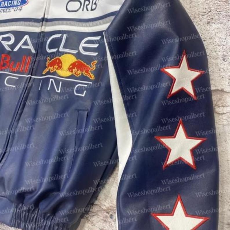 Red Bull Oracle F1 Racing Jacket, Genuine Cowhide Leather Bomber - Etsy ...