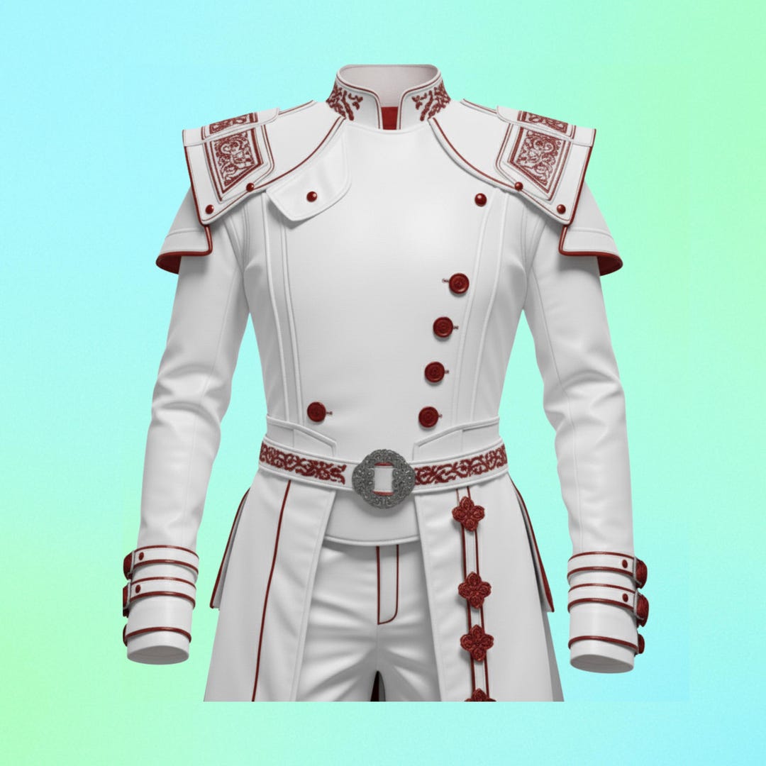 Handmade Regal White & Red Fantasy Coat | Men's Vampire Hunter Trench ...
