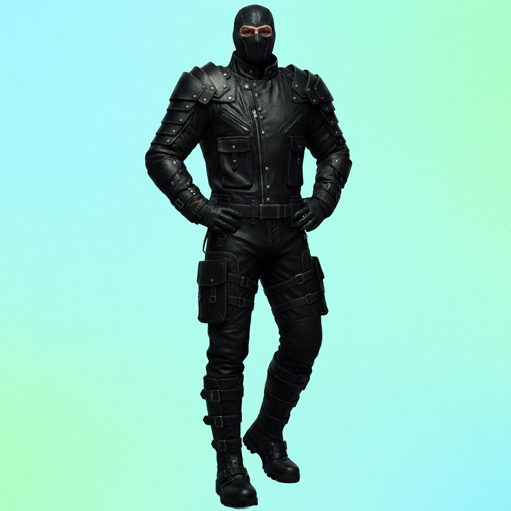 Tactical Black Leather Ninja Suit | Assassin Gear, Cyberpunk Cosplay ...