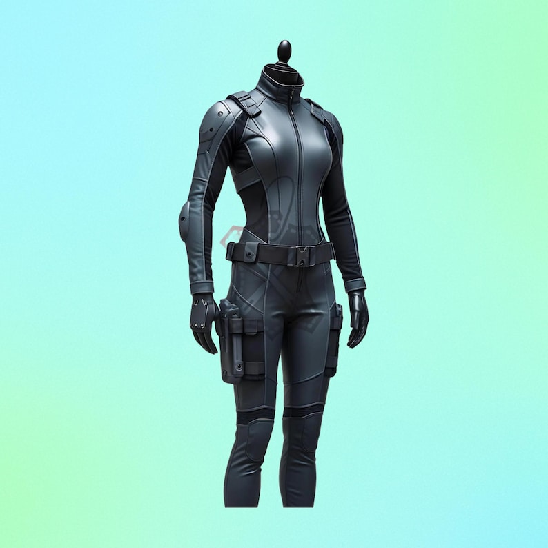 High-tech Women Black Combat Cyberpunk Stealth Rugged Warrior Jumpsuit ...
