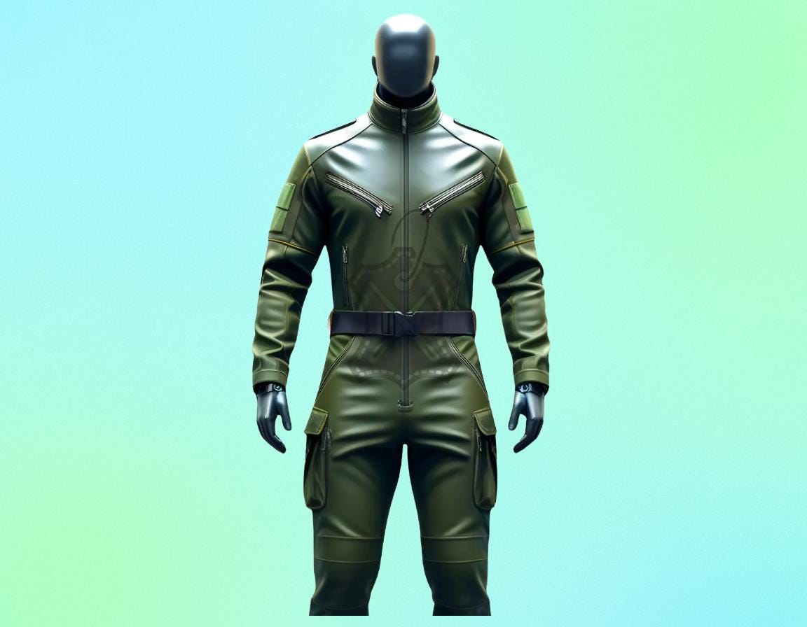 Custom Handmade Rugged Tactical Leather Green Combat Utility Jumpsuit ...