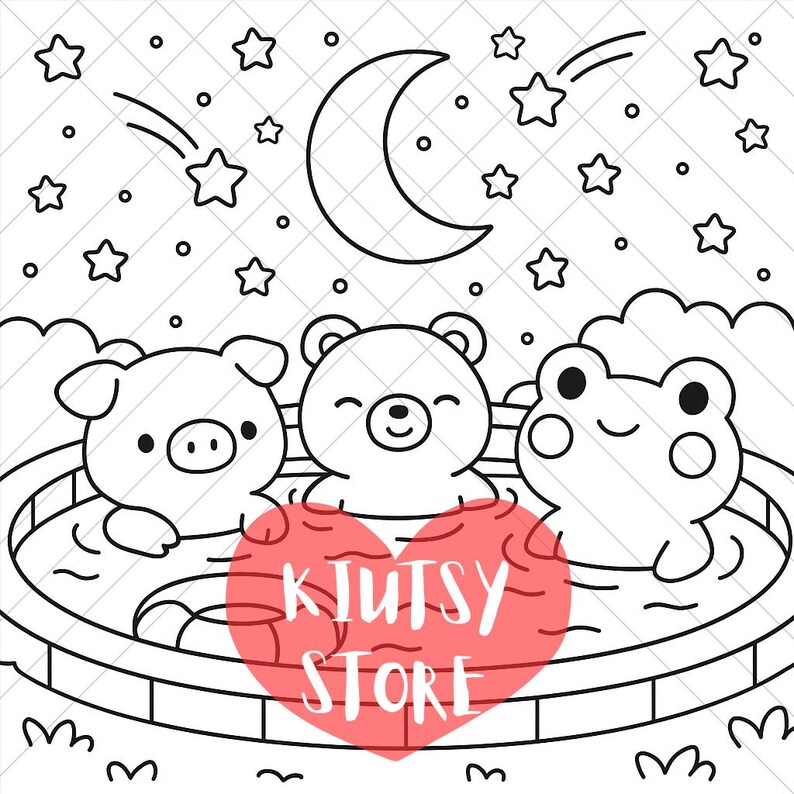 10 Cute Stargazing Animal Coloring Pages /printable Coloring Book / PDF ...