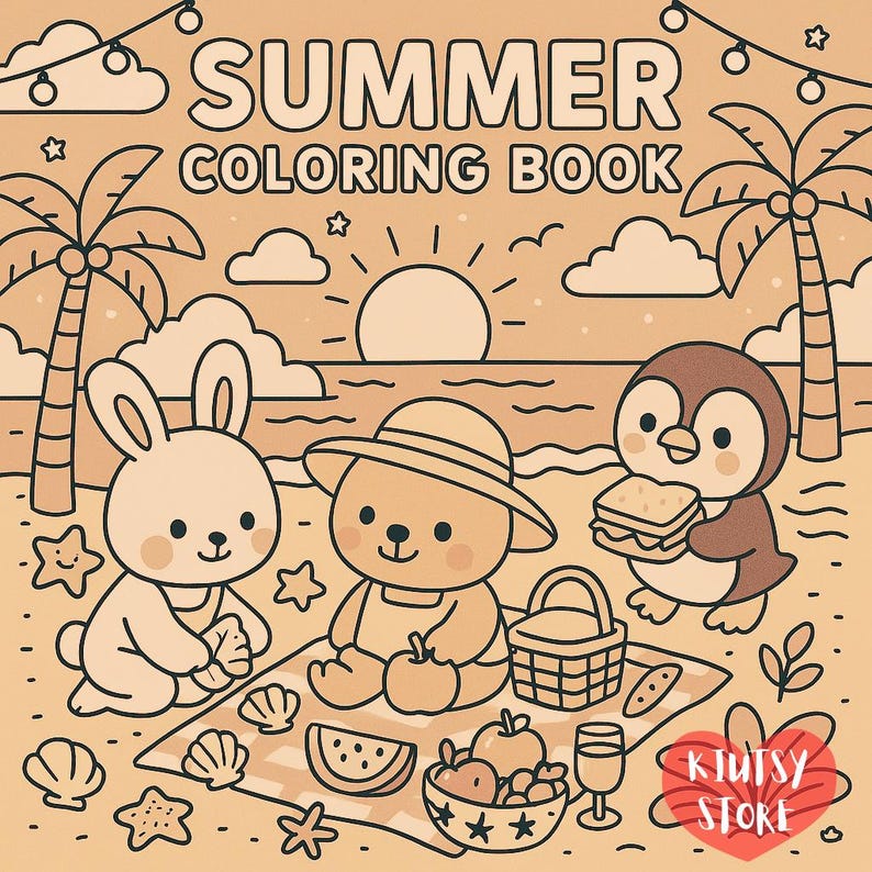 10 Summer Animals Coloring Pages / Printable Coloring Book / PDF for ...