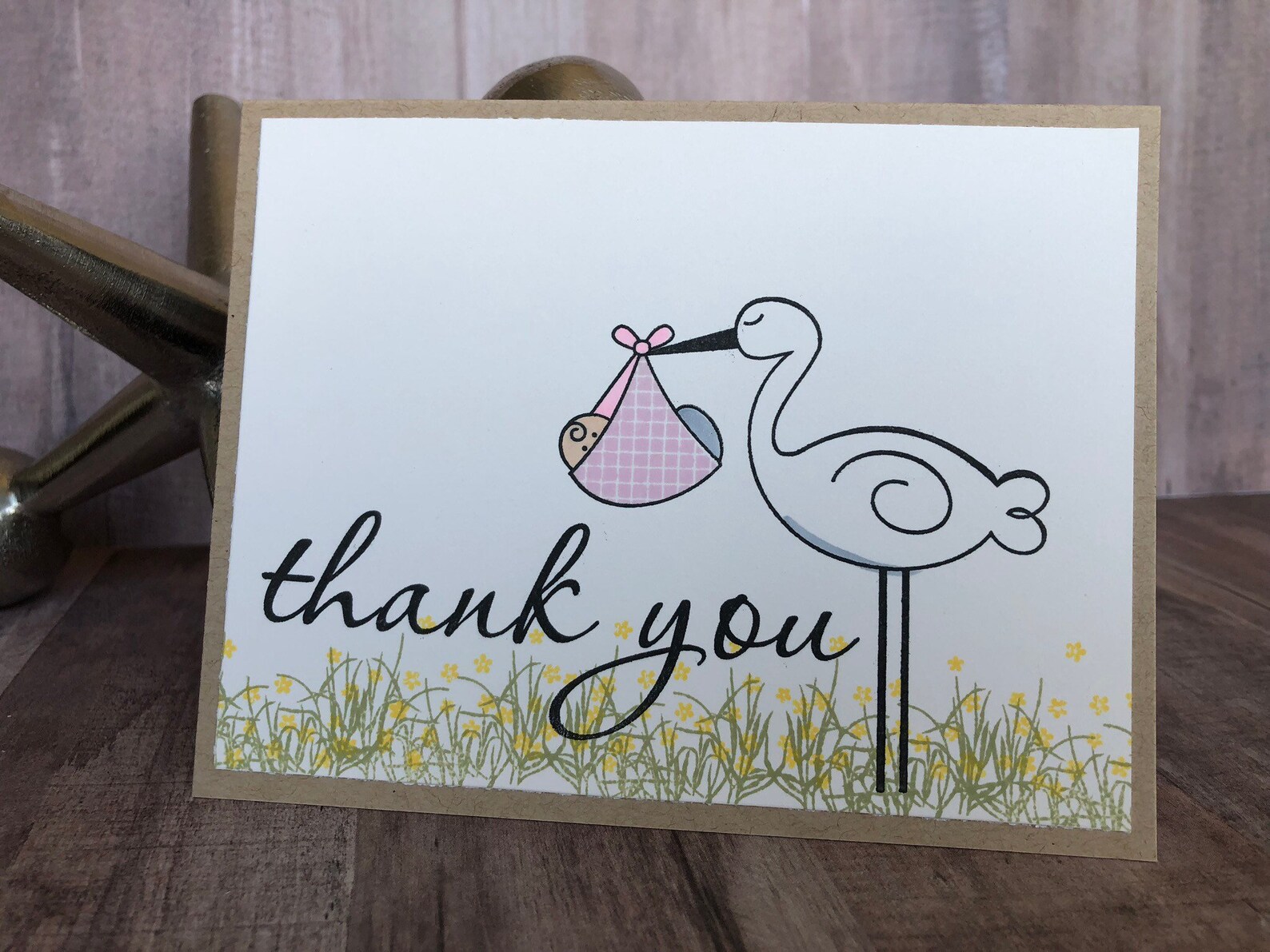 Thank You Cards Baby Girl set of 8 Hand Stamped - Etsy