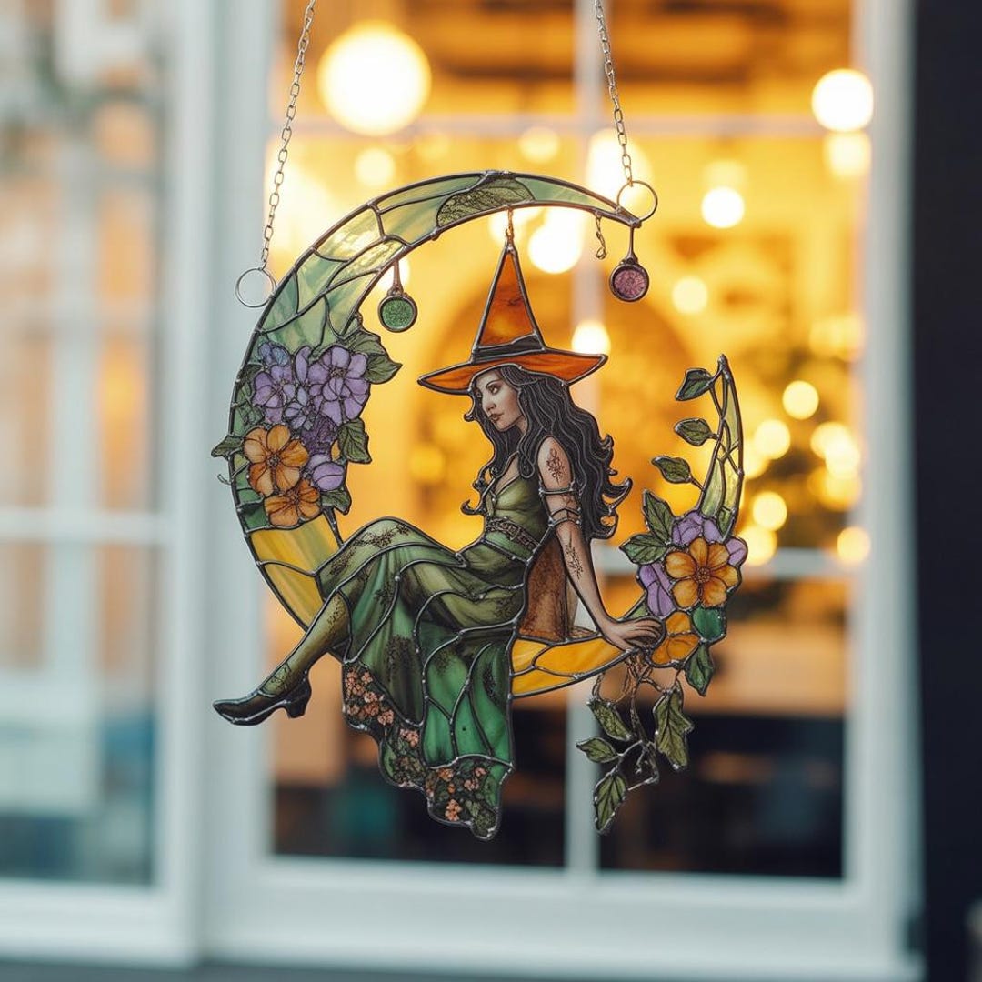 Witch Acrylic Window Decor, We Fly Funny Witch, Ghost Home Decor ...