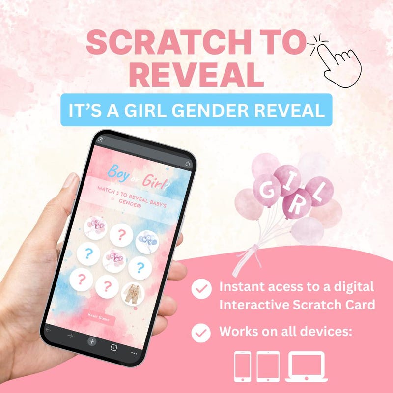 Gender Reveal Scratch off Cards - Etsy