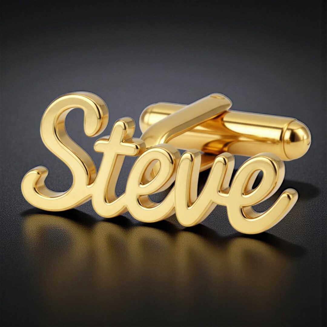 Custom Name Cufflinks: Engraved Stainless Steel, Groomsmen Gift - Etsy