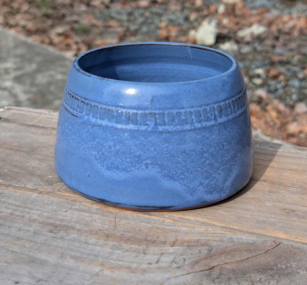 Pottery Spaniel Bowl Cobalt Blue Long Earred Dog Dish Blue No Tip ...
