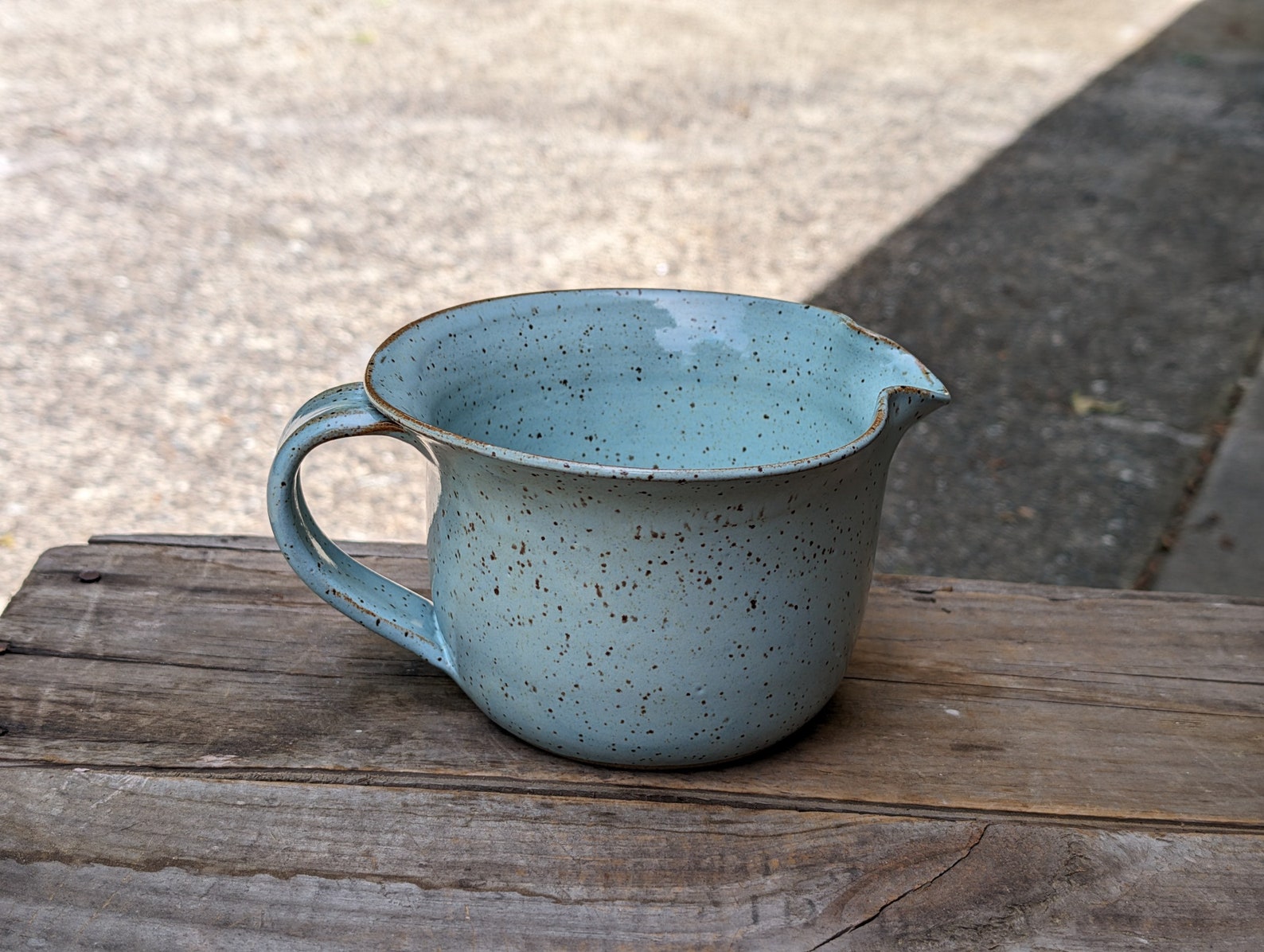 Pottery Mixing Bowl Speckled Robins Egg Blue, Stoneware Batter Bowl, NC ...
