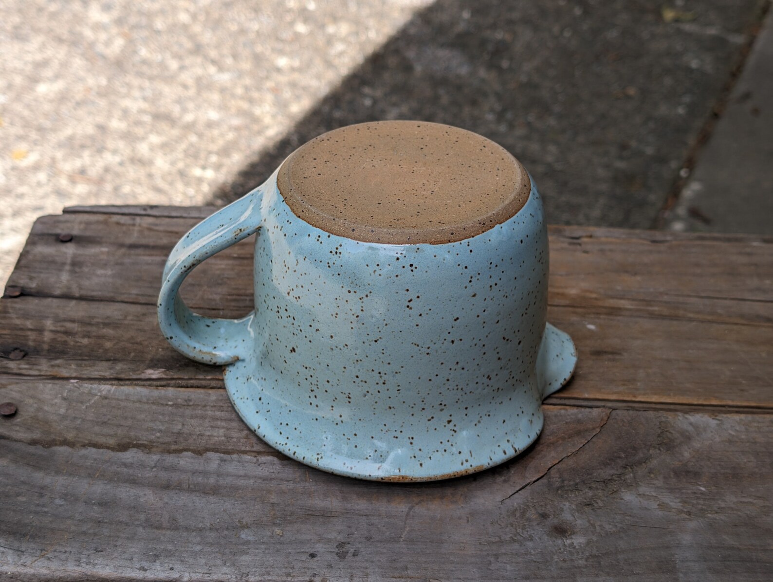 Pottery Mixing Bowl Speckled Robins Egg Blue, Stoneware Batter Bowl, NC ...