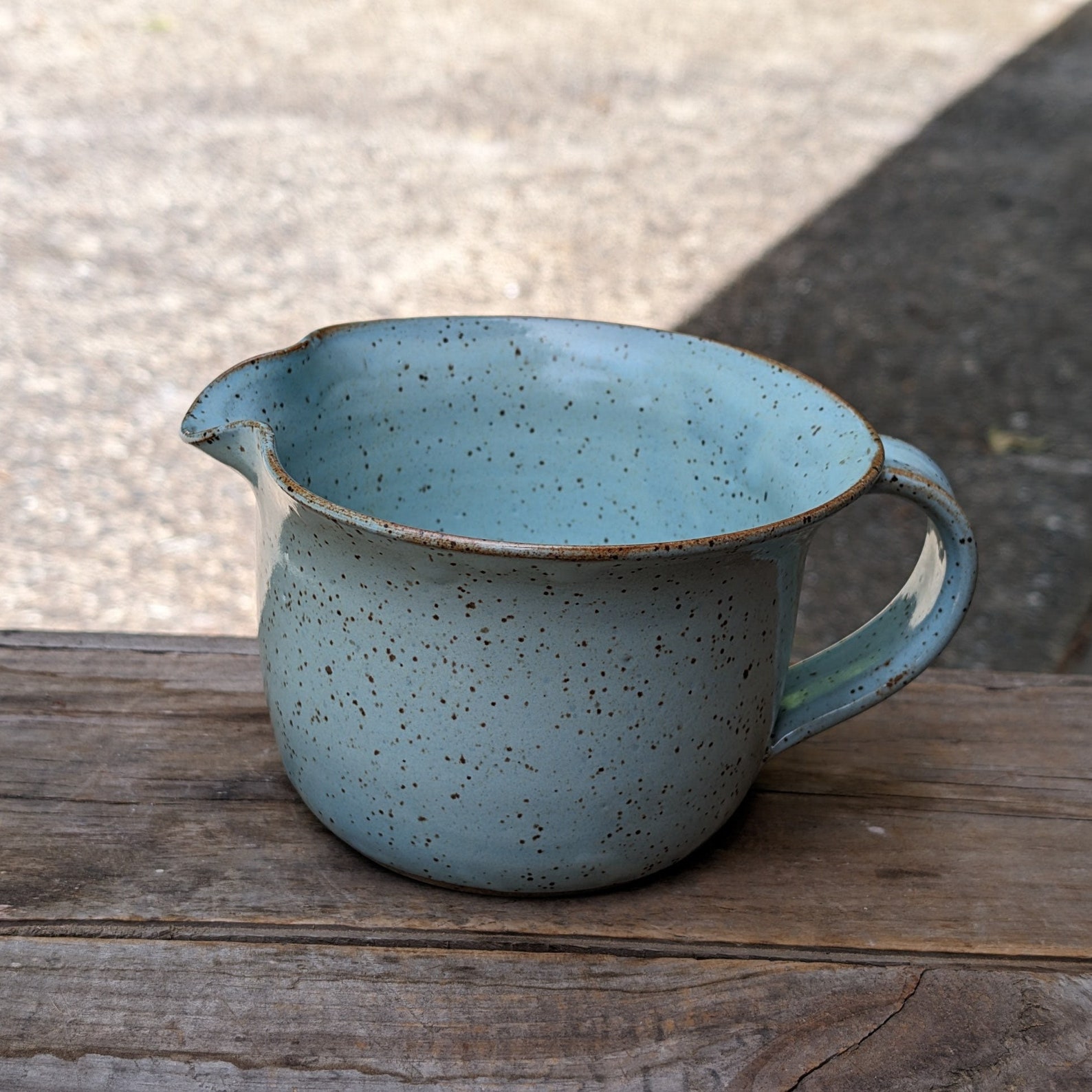 Pottery Mixing Bowl Speckled Robins Egg Blue, Stoneware Batter Bowl, NC ...