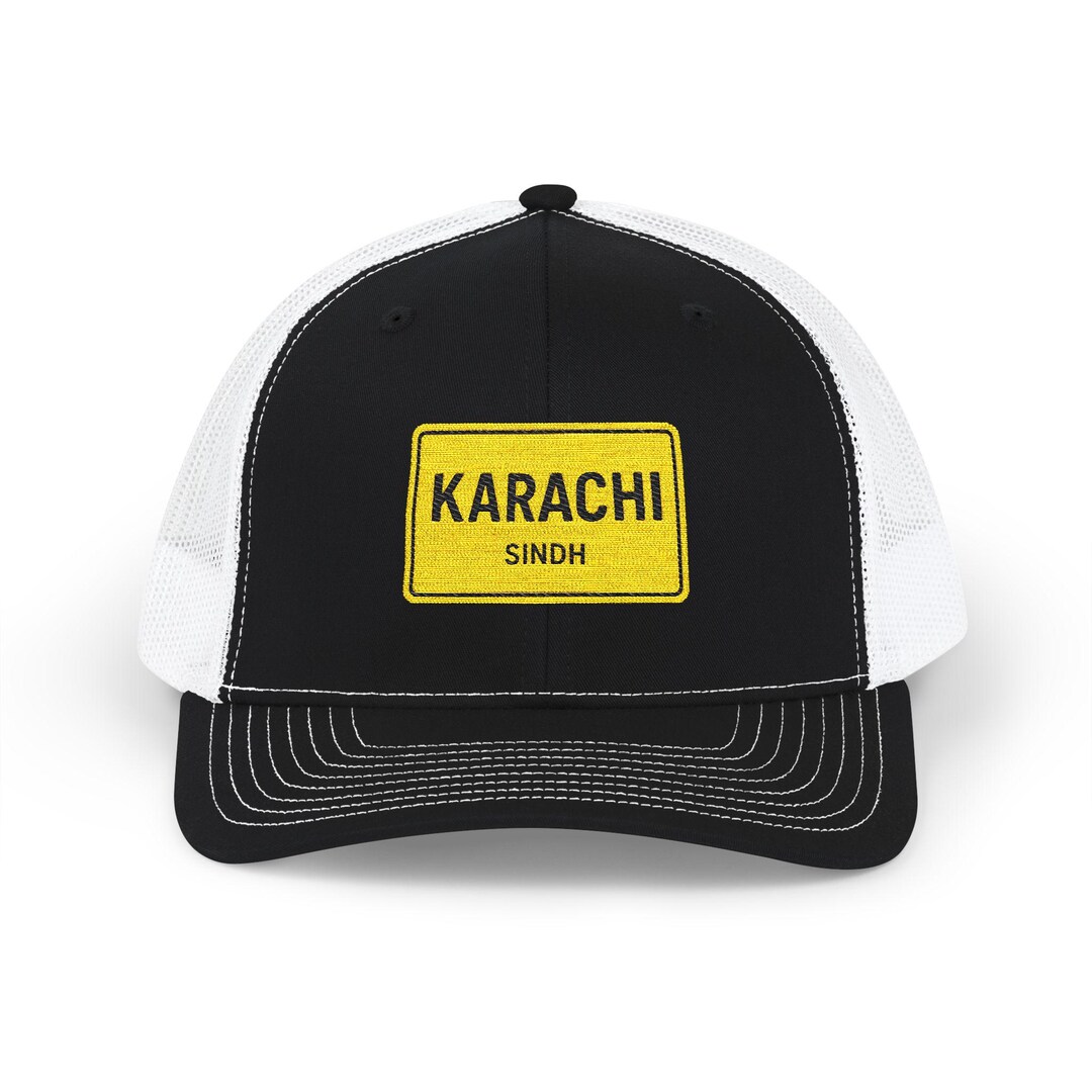 Embroidered Karachi Sindh Number Plate Snapback Trucker Cap, Unique Cap ...