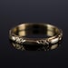 Vintage Style Etched Yellow Gold Band, Women's Minimalist Dainty Band ...