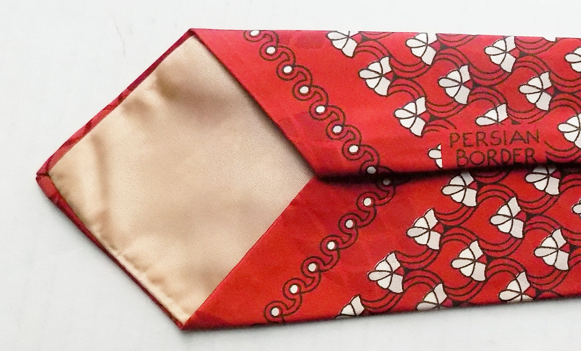 1940s Art Deco Wide Satin Necktie / Persian Border / Swing / | Etsy