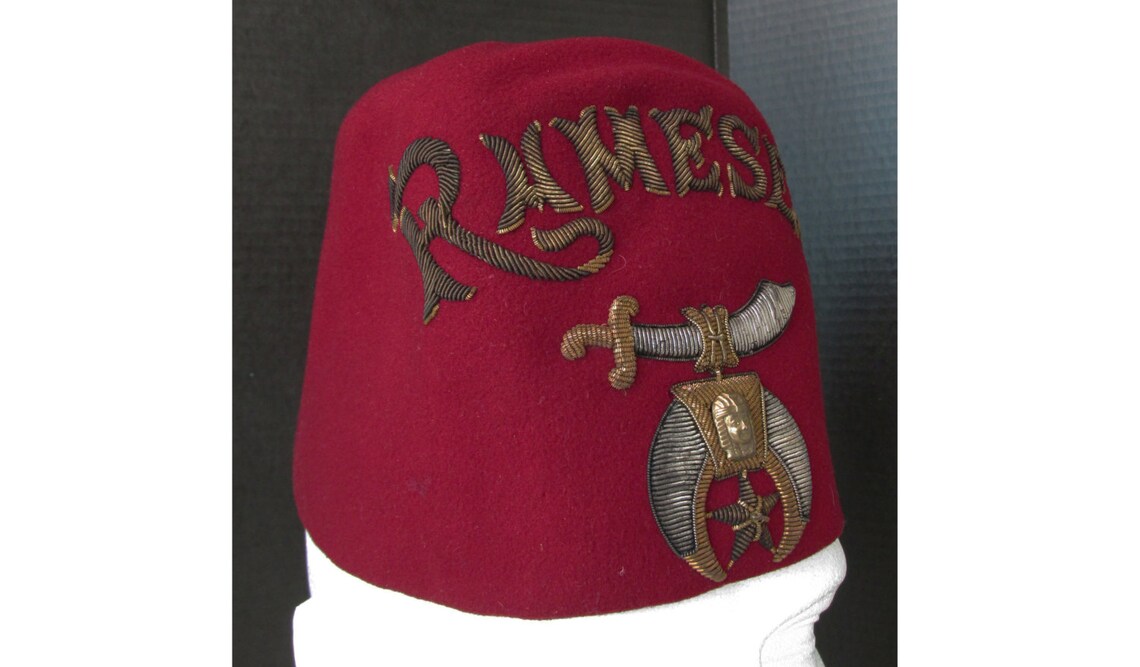 1920s Vintage Fez Shriners Masonic Hat Beanie with Bullion | Etsy