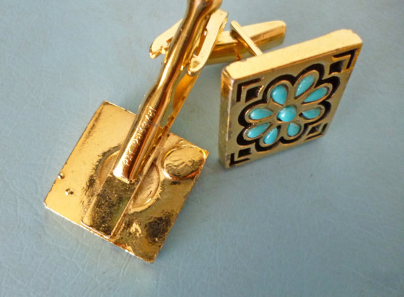 1970's Signed Western Indian Themed Cufflinks Set / Gold | Etsy