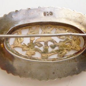 Antique Silver, 10k Gold, and Marquesite Brooch, Pin, Souvenir, - Etsy