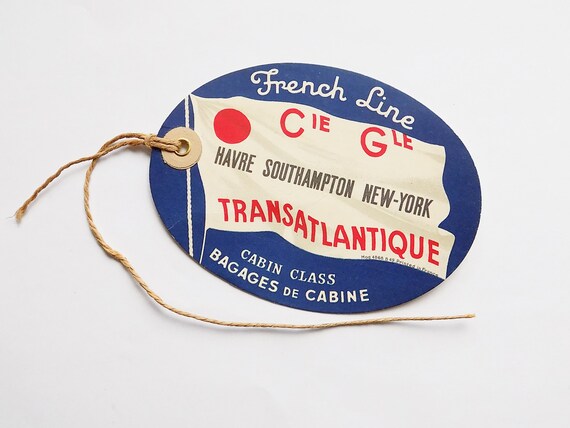 1930s French Line Transatlantique unused luggage tag … - Gem