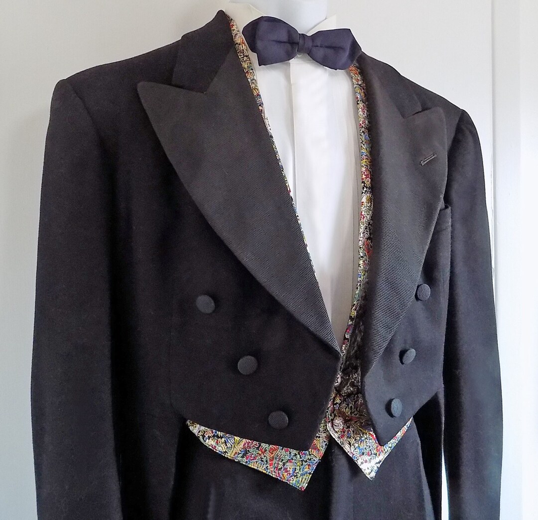1940s Winter Wool Formal Black Tails With Matching Pants/trousers ...