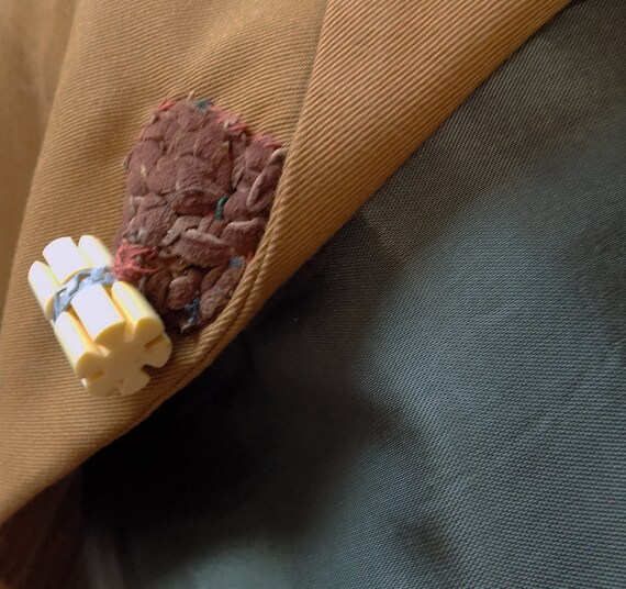 Vintage gabardine Mariachi jacket, bone toggles, sue… - Gem