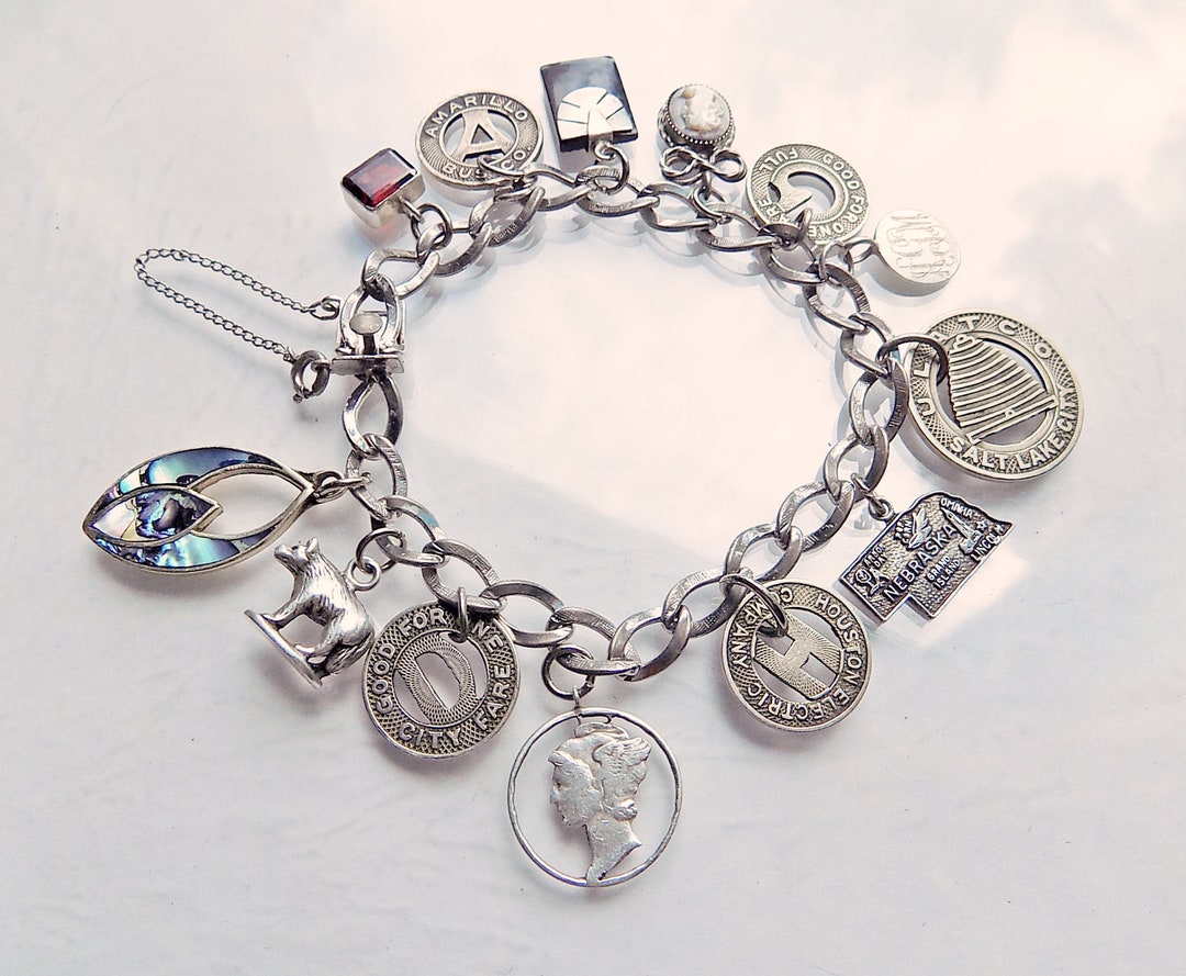 1960s Texas-transportation Themed Sterling Silver BEAU Charm Bracelet ...